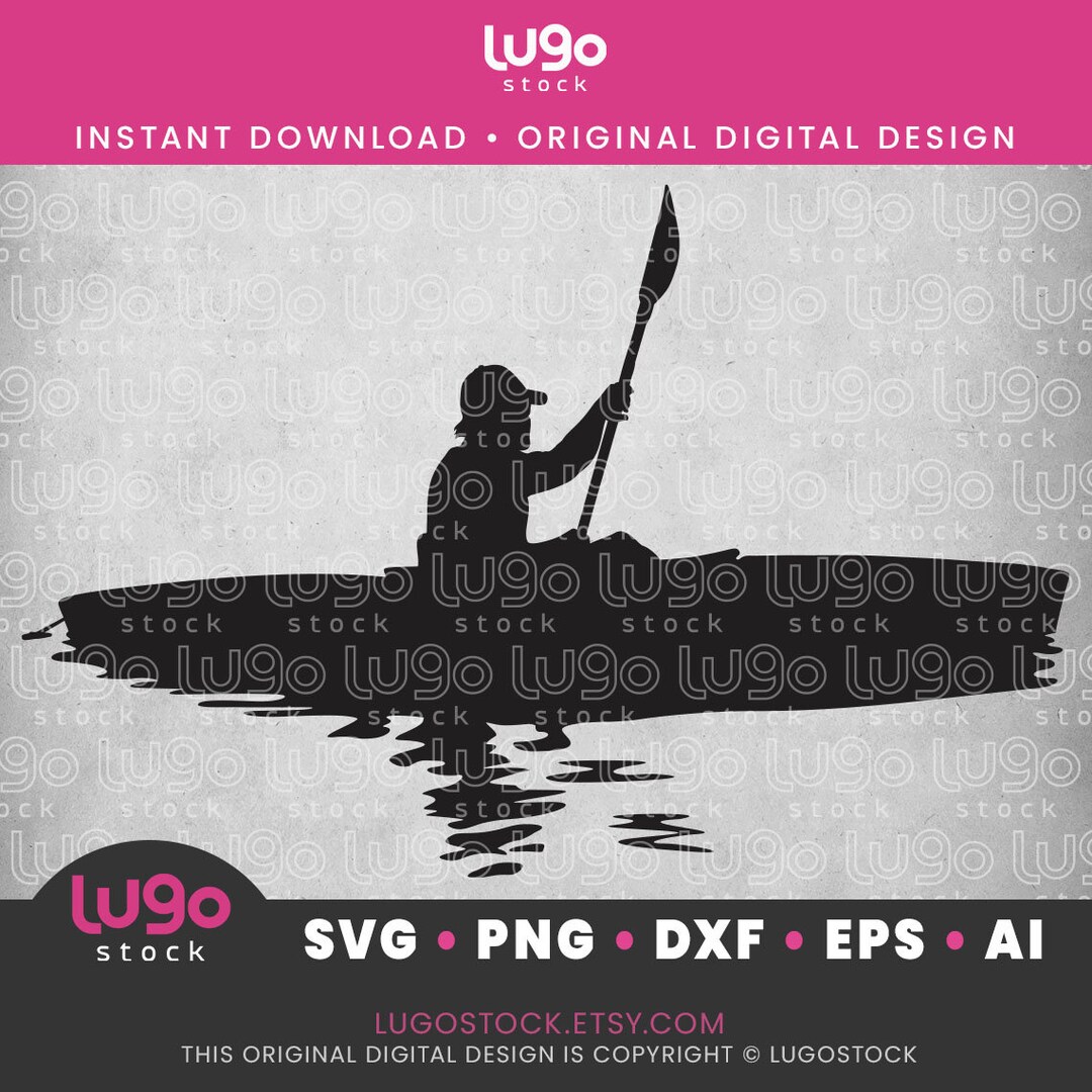 Kayaking Svg | Kayaking Silhouette | Kayaker Water Sports Ocean Lake ...