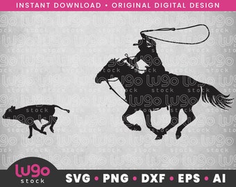 Rodeo Cattle Team Roping Calf Rope Heeler Steer Horse Equine Arena ...