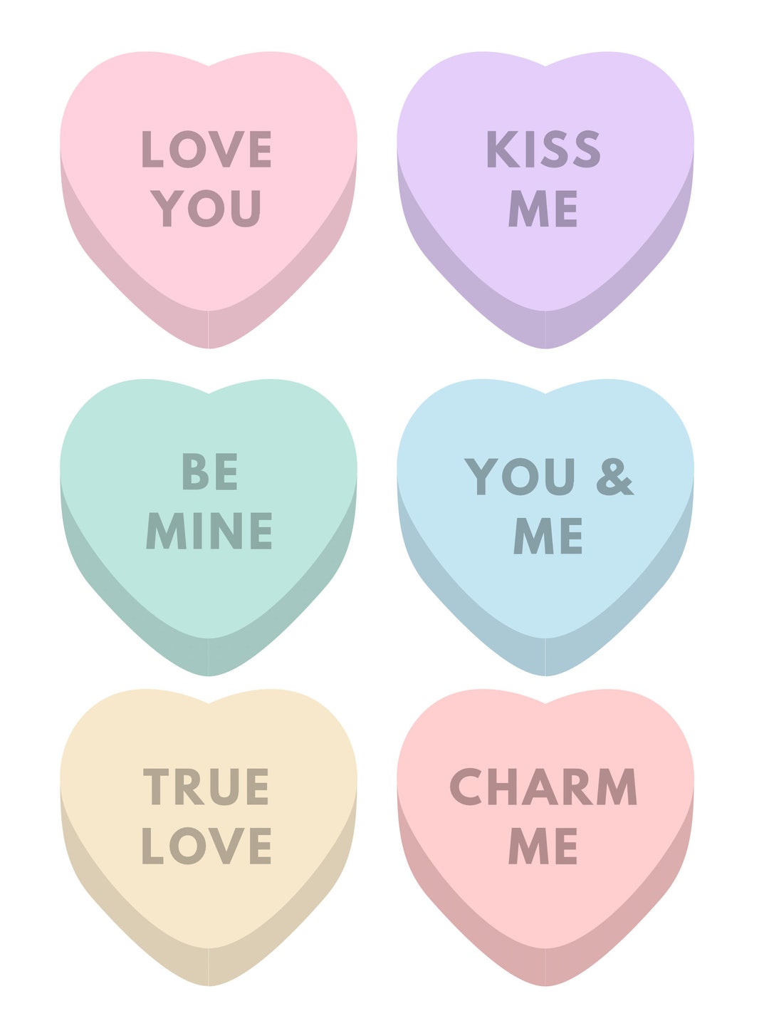Candy Hearts Digital Download - Etsy