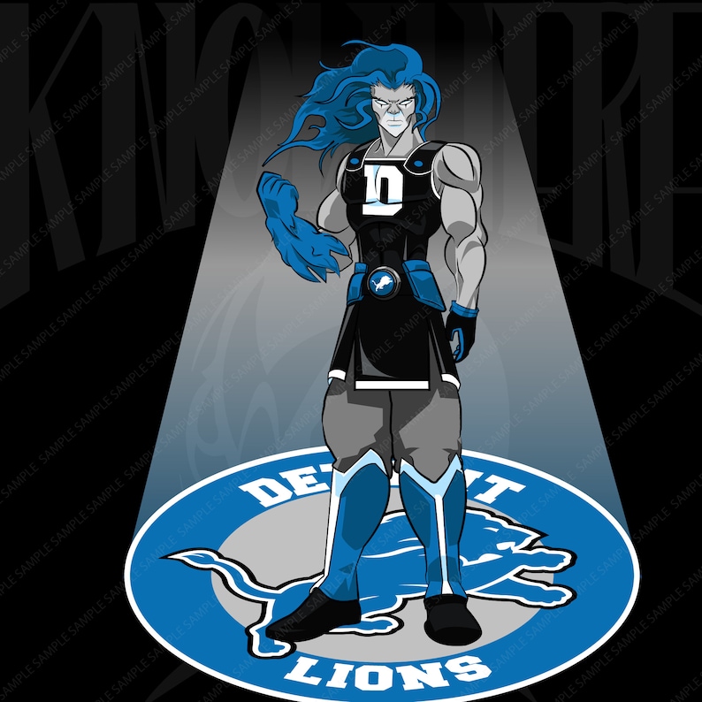 Detroit Lions, Det, NFL, Thundercat, Fan Art - DIGITAL ART - Etsy