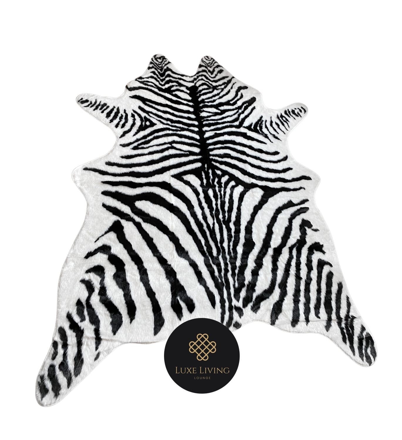 Luxe Black & White Faux Zebra Print Area Rug | Monochrome Modern Scandi ...