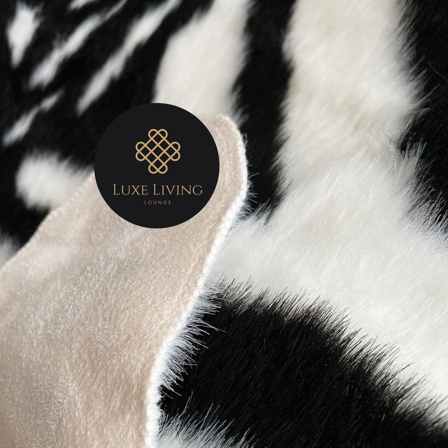 Luxe Black & White Faux Zebra Print Area Rug | Monochrome Modern Scandi ...