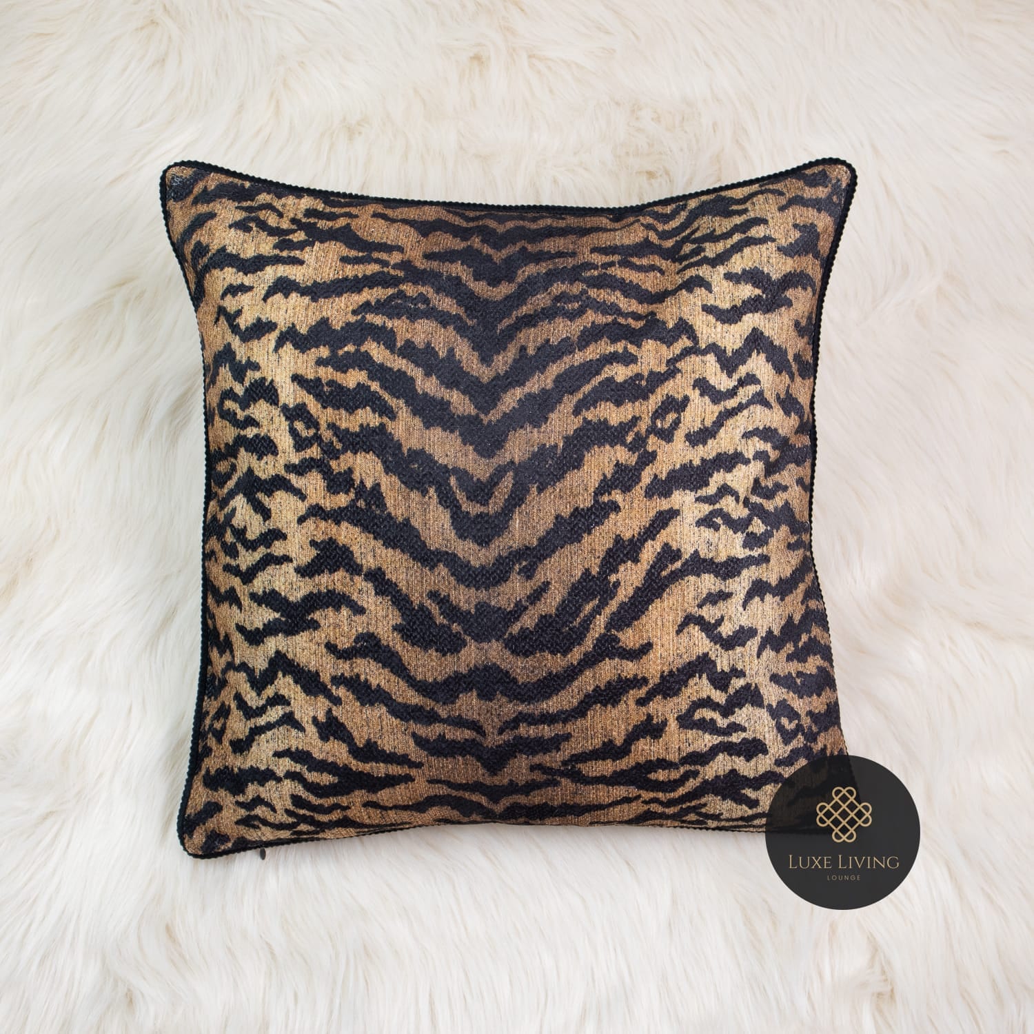 Luxe Vintage Tiger Print Pillow Cover no Filling Luxury Retro Double ...