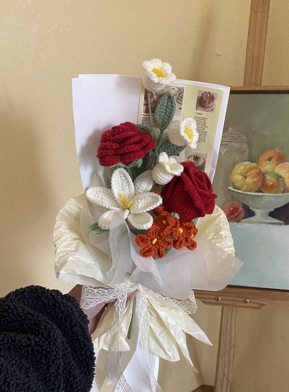 Finished Crochet Rose Bouquet Crochet Flowers Bouquet Red - Etsy