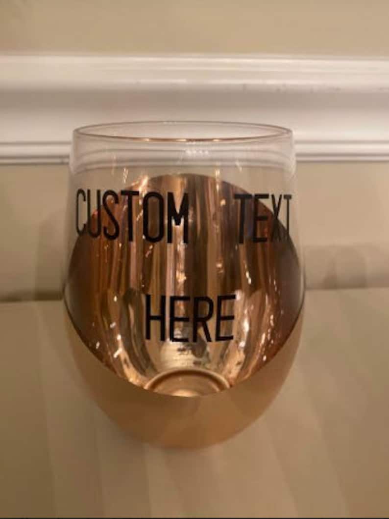 Personalized/custom Stemless Wine Glasses Rose Gold Set of 4 - Etsy