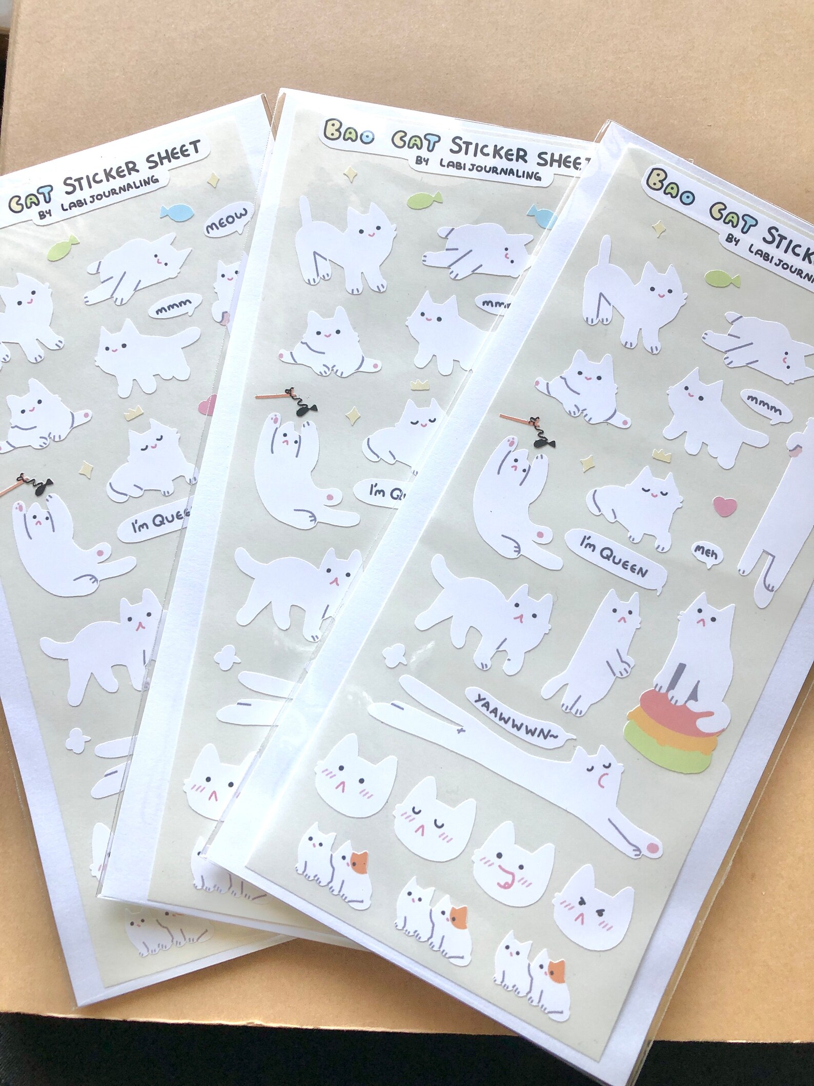 Cat Stickers Kitty Sticker Sheets Matte Stickers for Bullet Journaling ...