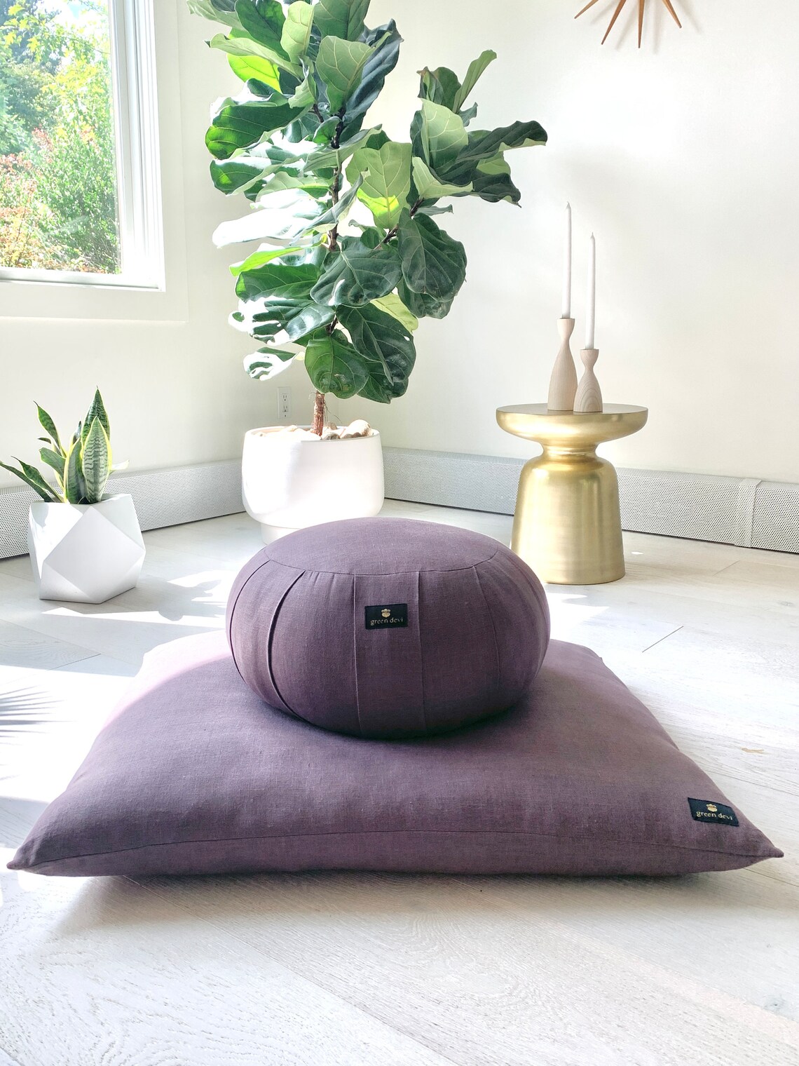 ZABUTON Wisteria Linen Kapok Handmade Meditation Cushion - Etsy