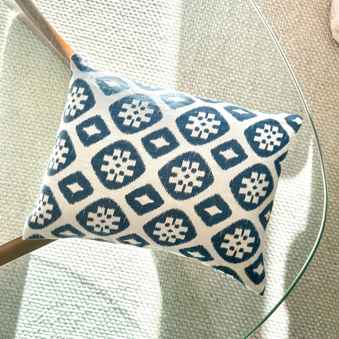 Handmade Linen Indigo Print Buckwheat Pillow: Sustainable Supportive ...
