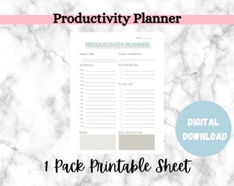 Daily Productivity Planner, Instant Download, Printable Planner - Etsy