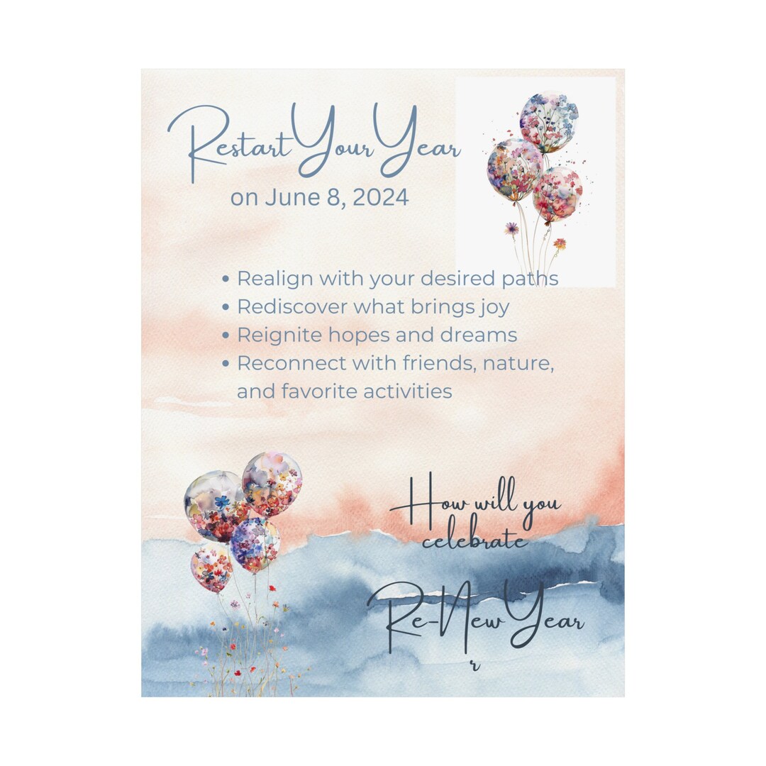 Restart Your Year Poster | Realign, Rediscover, Reignite, Reconnect ...