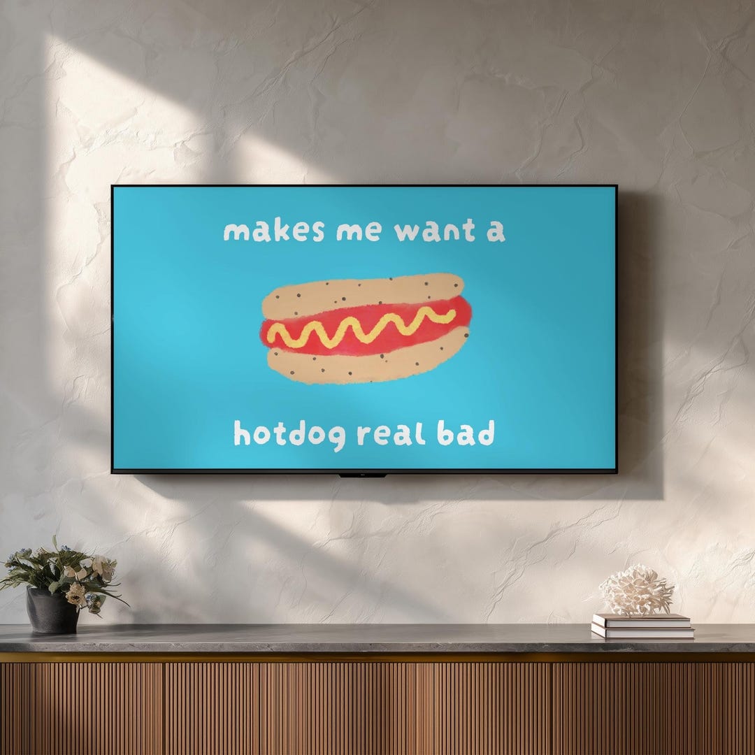 Samsung Frame TV Art, Watercolor Hotdog Graphic, Summer Holiday ...