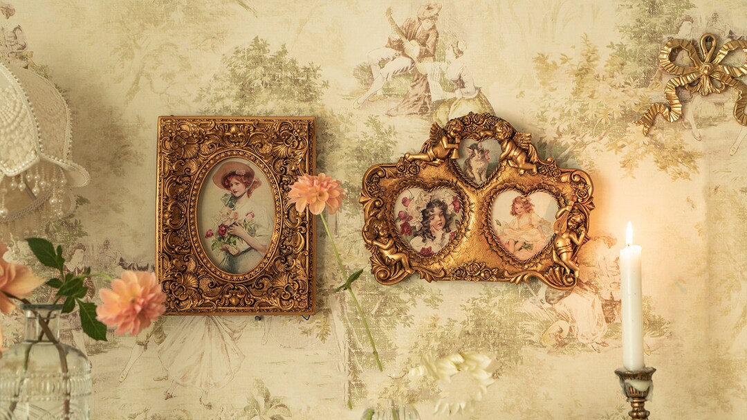 Gold Vintage Style Photo Frame With Angels Antique Style - Etsy