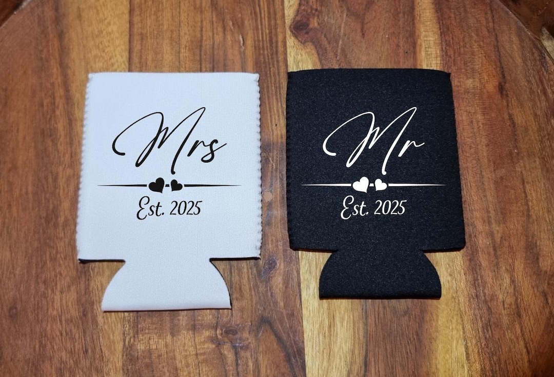 Mr and Mrs Stubby Cooler - Perfect Wedding Gift or Gift for Newly ...