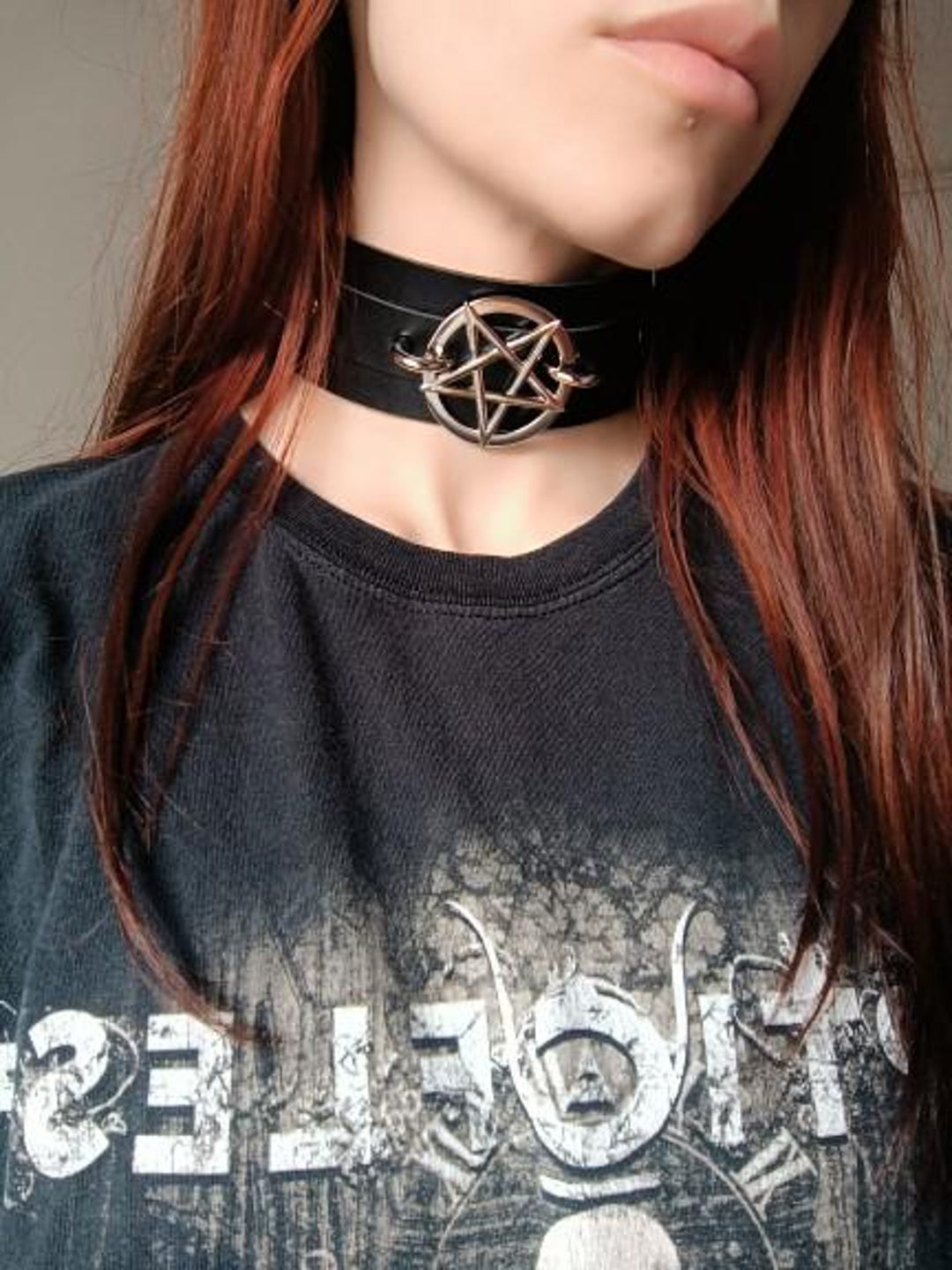Pentagram Choker, Pentagram Collar, Choker Collar, Lucifer Choker ...