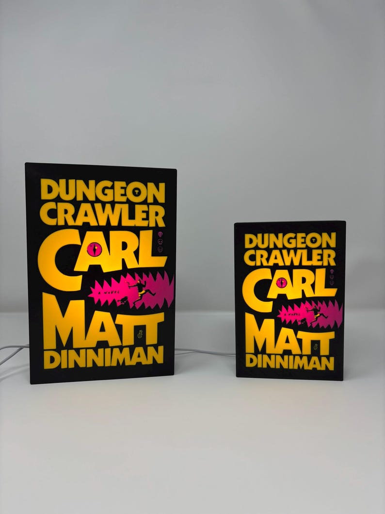 Dungeon Crawler Carl Lightbox Lamp | 3D Printed LED Book Cover Night ...