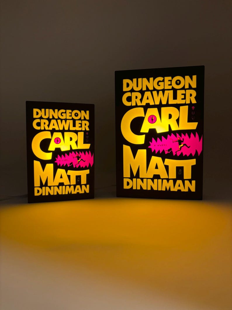 Dungeon Crawler Carl Lightbox Lamp | 3D Printed LED Book Cover Night ...