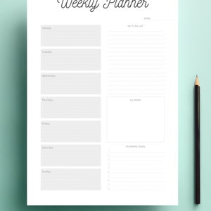 Digital Weekly Planner | Minimalist Weekly Planner Template for ...
