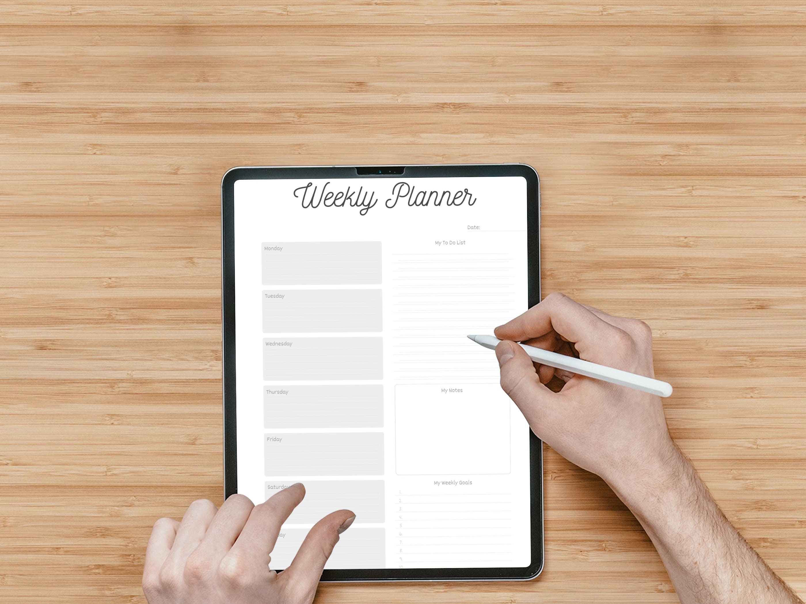 Digital Weekly Planner | Minimalist Weekly Planner Template for ...