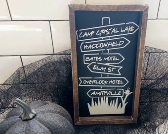 Halloween Horror Movie Directional Sign - Etsy