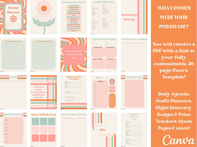 Travel Planner | Canva Template | Travel Guide | Travel Journal ...
