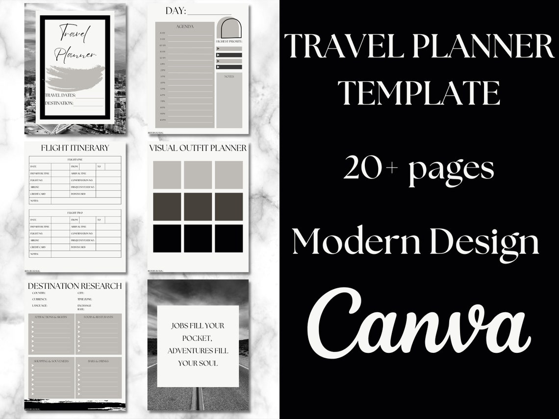Travel Planner | Canva Template | Travel Guide | Travel Journal ...