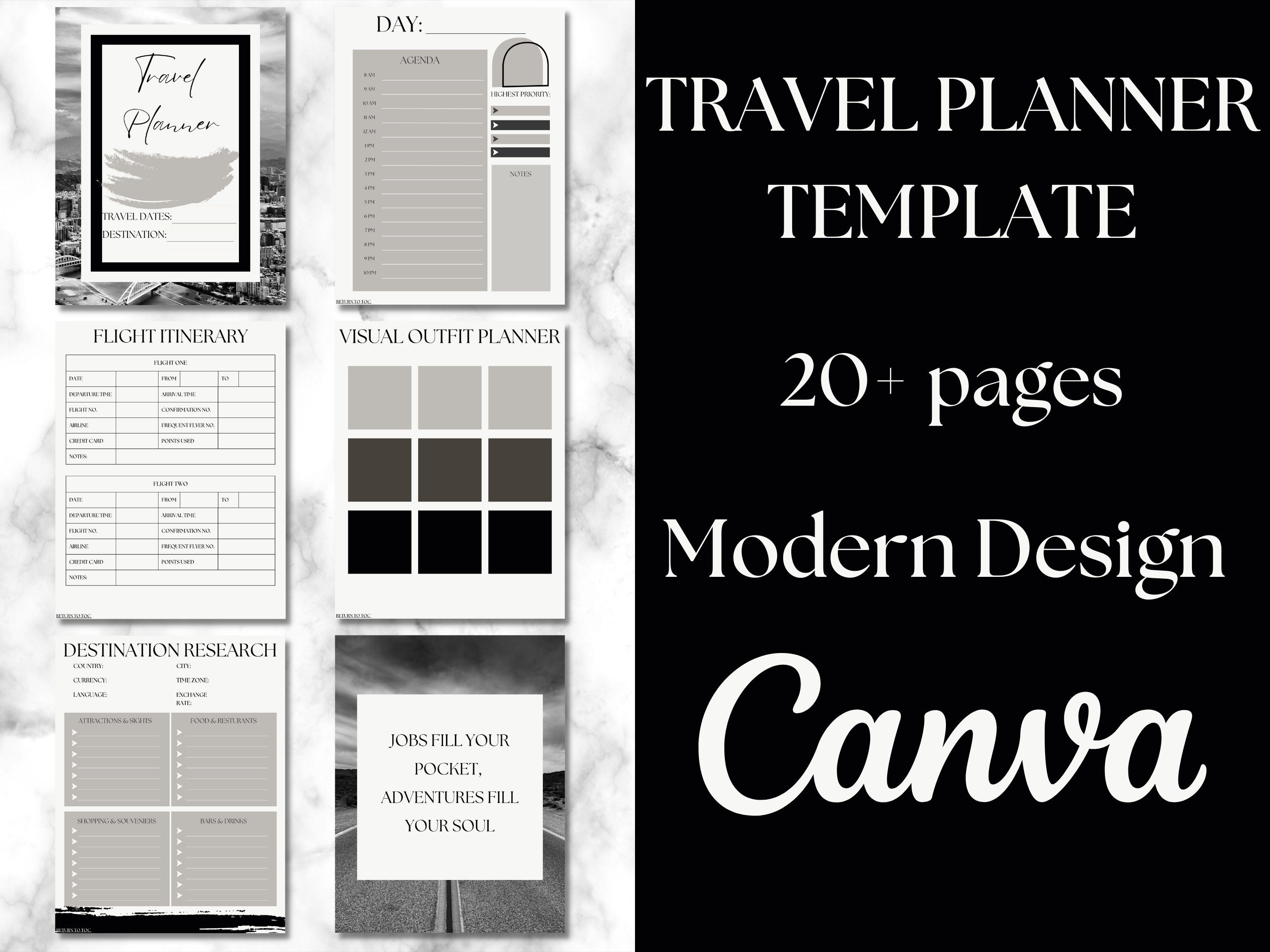 Travel Planner | Canva Template | Travel Guide | Travel Journal ...