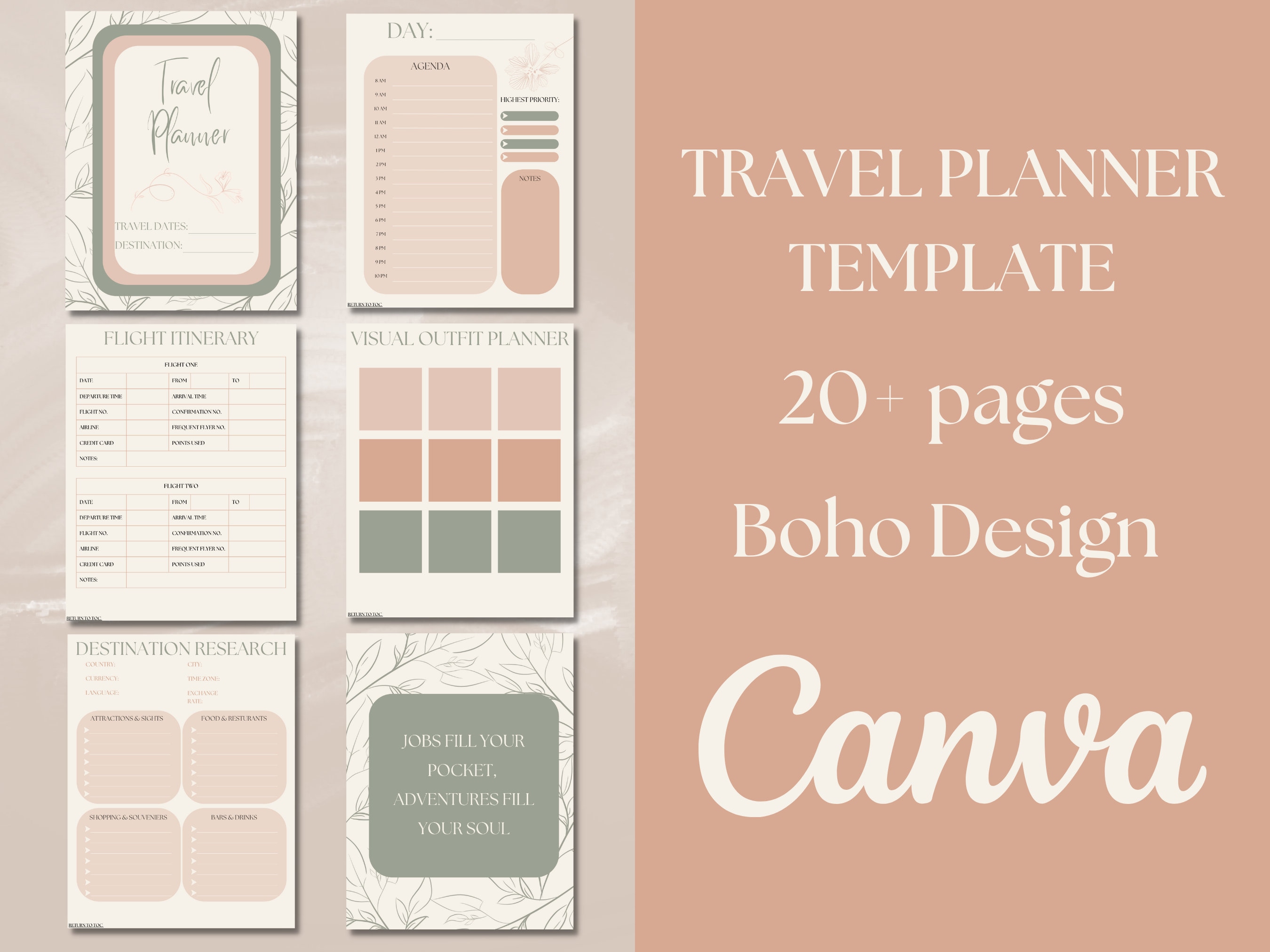 Travel Planner | Canva Template | Travel Guide | Travel Journal ...