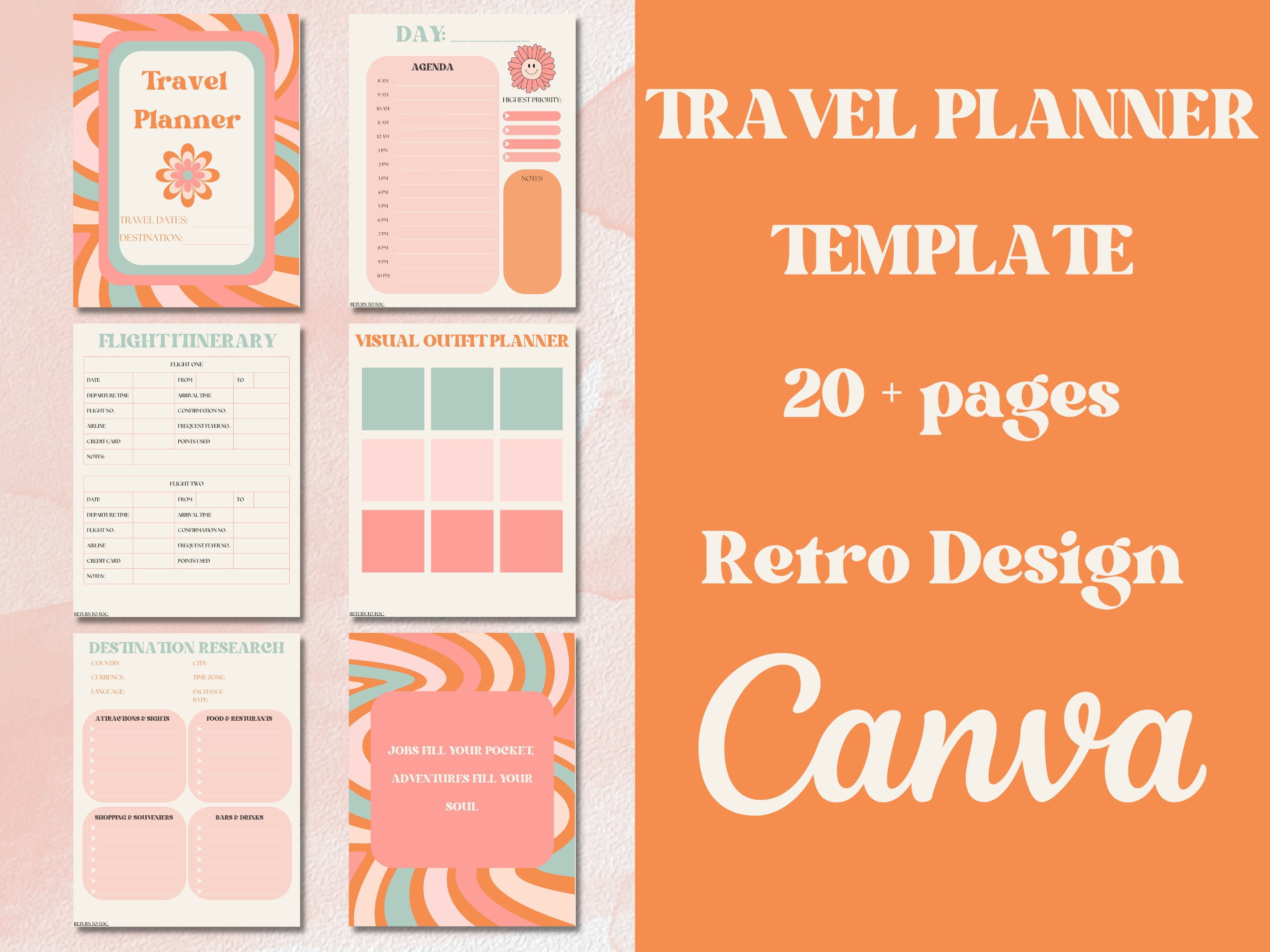 Travel Planner | Canva Template | Travel Guide | Travel Journal ...