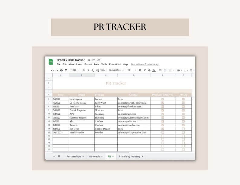 Influencer Brand Partnership Tracker, Brand Outreach Tracker, User ...