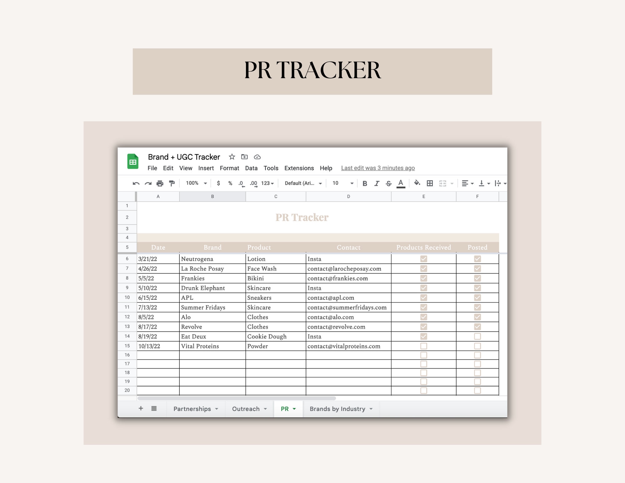 Influencer Brand Partnership Tracker, Brand Outreach Tracker, User ...