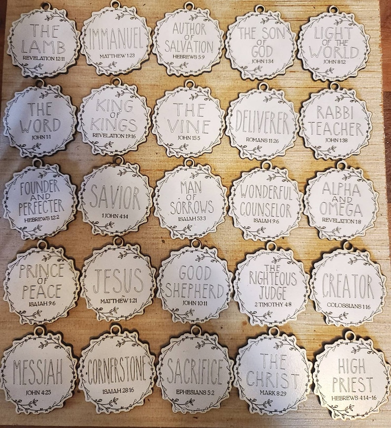 25 Names of Jesus-christmas Ornament-advent Calendar-wooden - Etsy