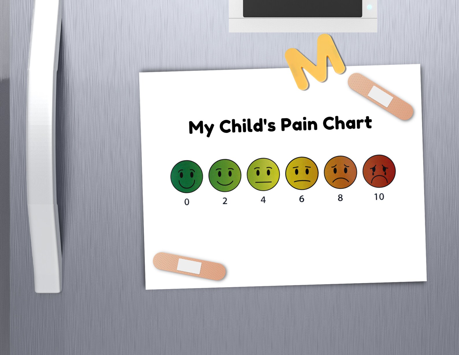 Child's Pain Chart | Printable Chart | Unlimited Prints | Pain Level ...
