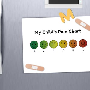 Child's Pain Chart | Printable Chart | Unlimited Prints | Pain Level ...
