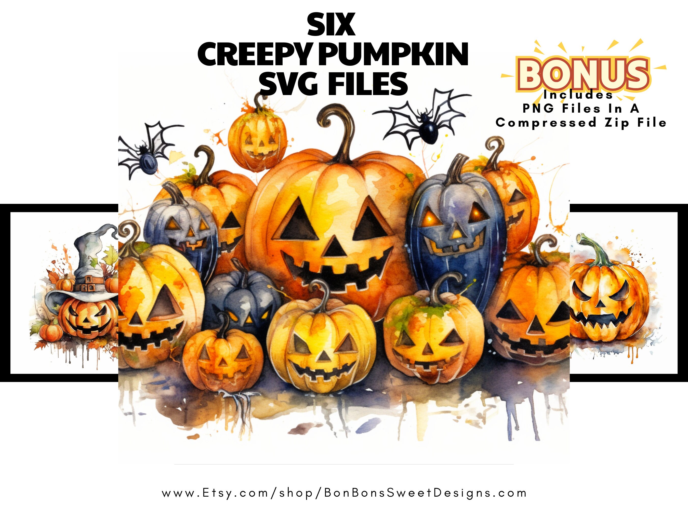 PNG Spooky Halloween Clipart Bundle SVG SVG Transparent - Etsy