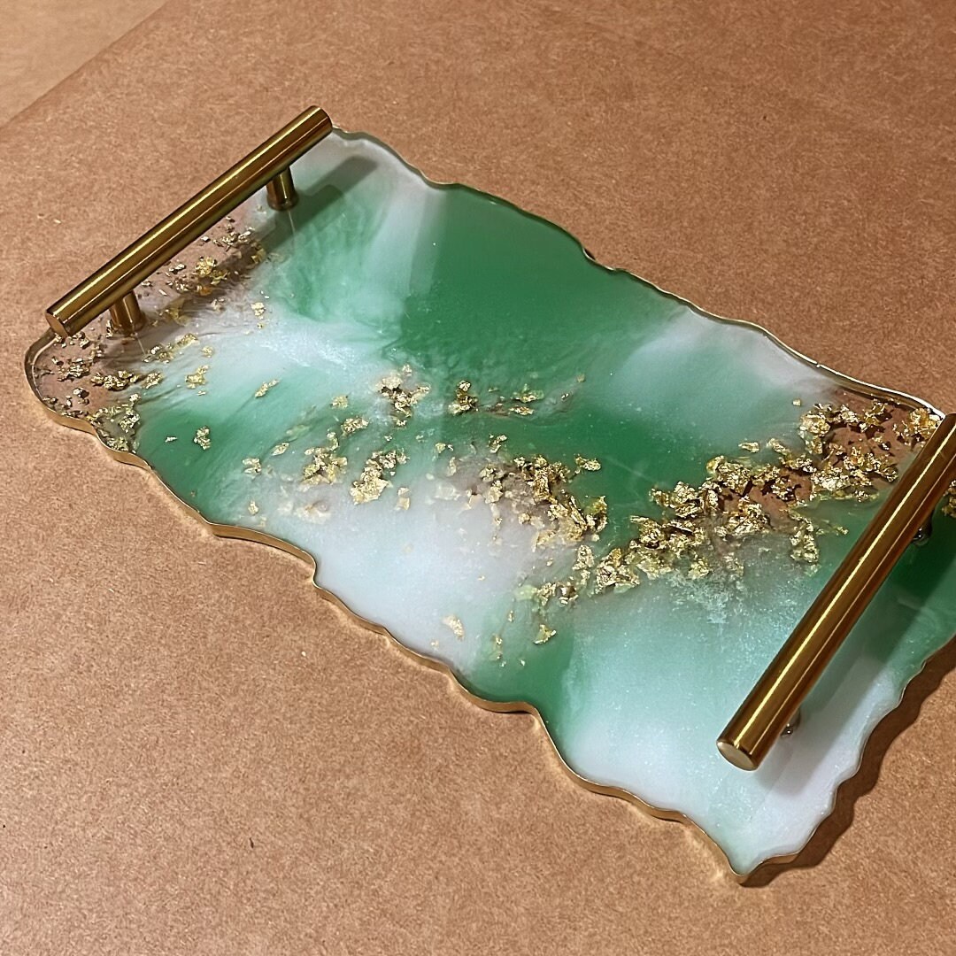 Jade Green Resin Tray - Etsy