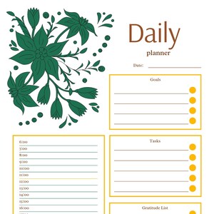 Flower Daily Planner - Etsy