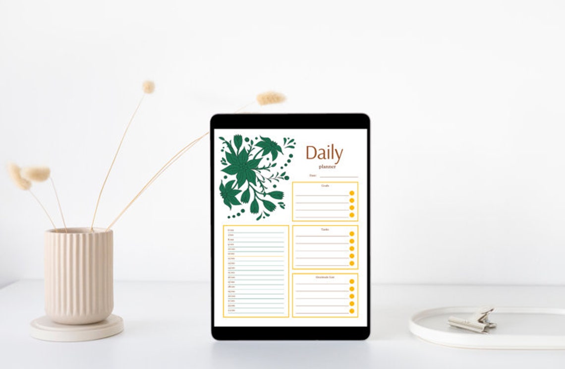 Flower Daily Planner - Etsy