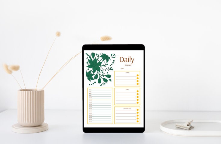 Flower Daily Planner - Etsy