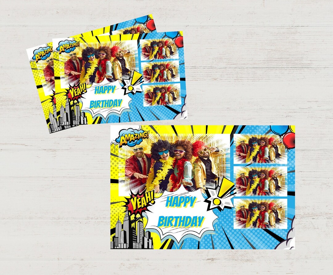 Comic Strip Photo Booth Template Postcard Layout 4x6 editable - Etsy