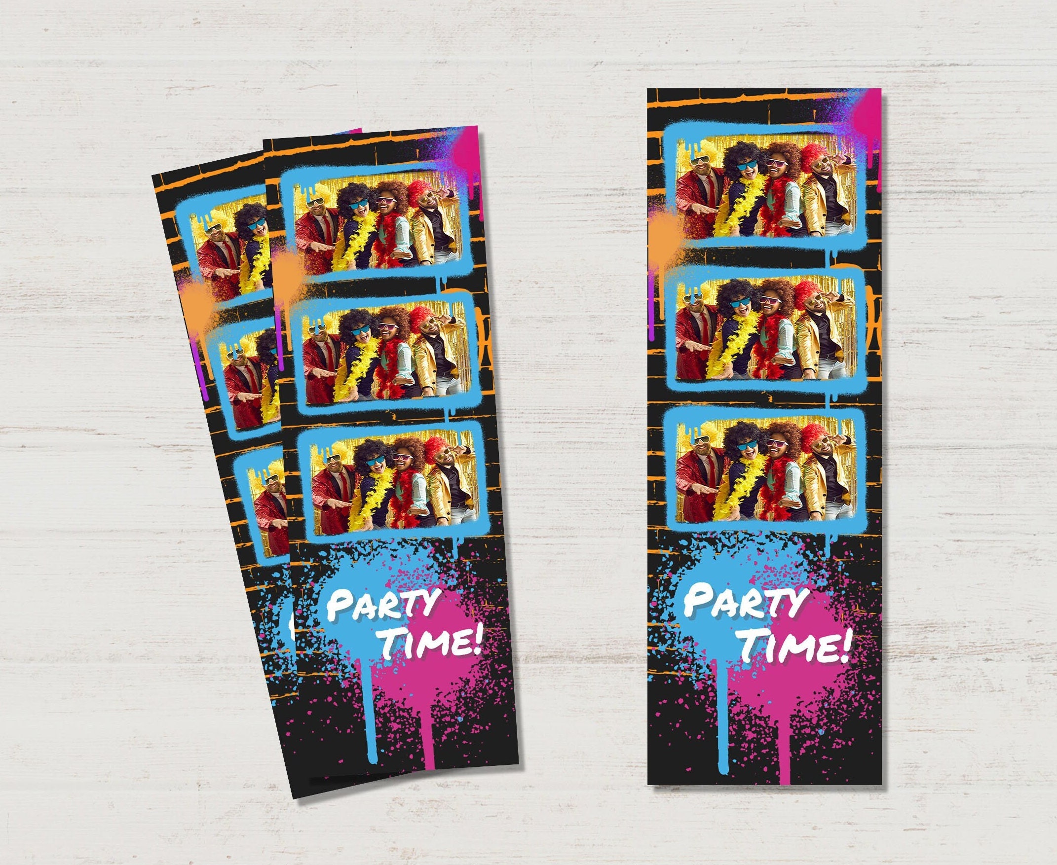 Graffiti Theme Photo Booth Template Strip 2x6 (editable) - Etsy