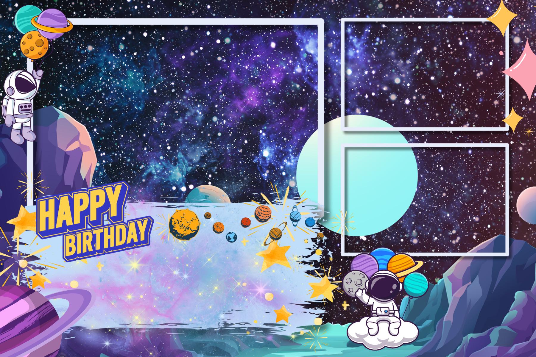 Space Birthday Template Postcard Layout 4x6 (editable) - Etsy