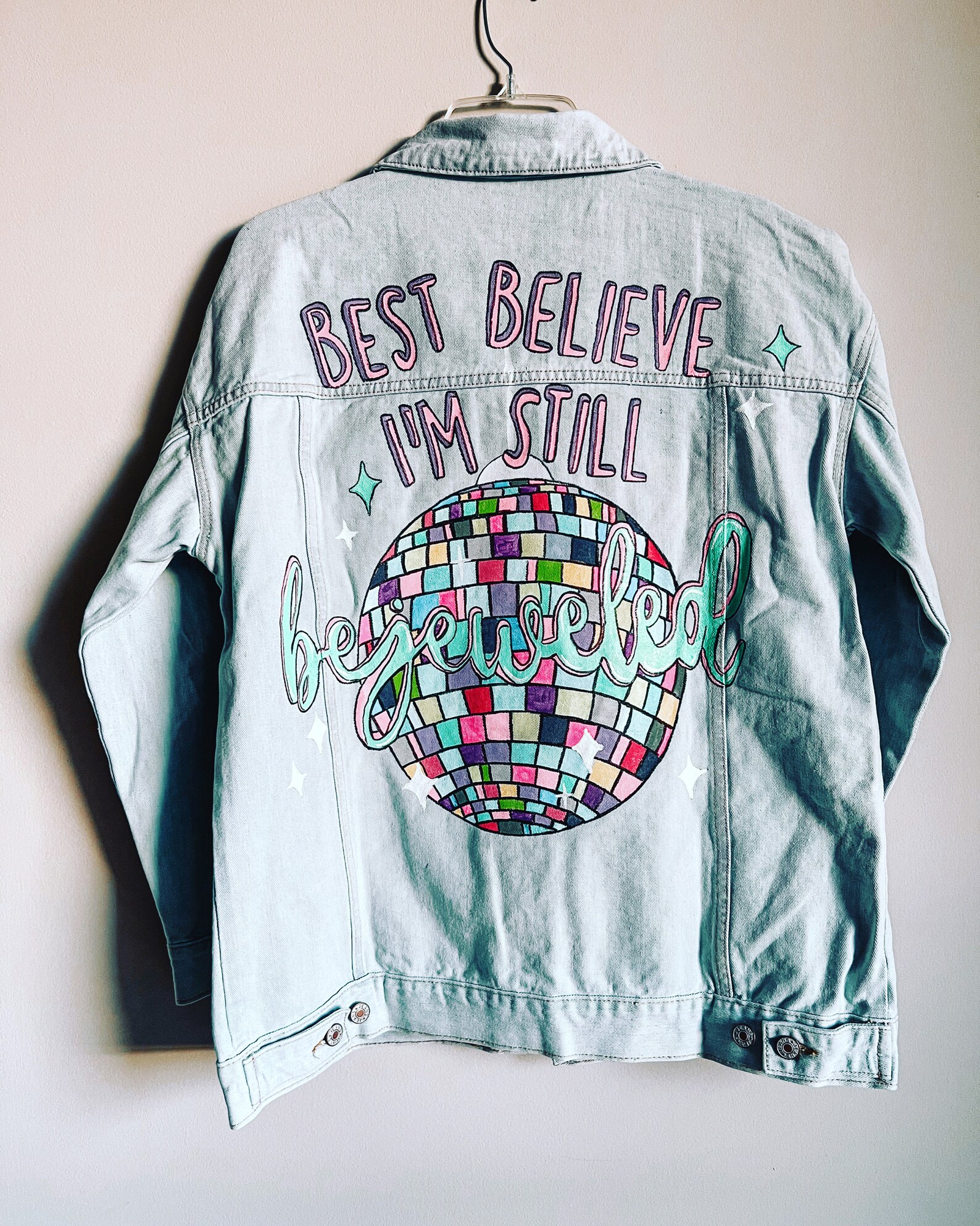 CUSTOM Bejeweled Jean Jacket,bridal Apparel, Painted Custom Jacket ...
