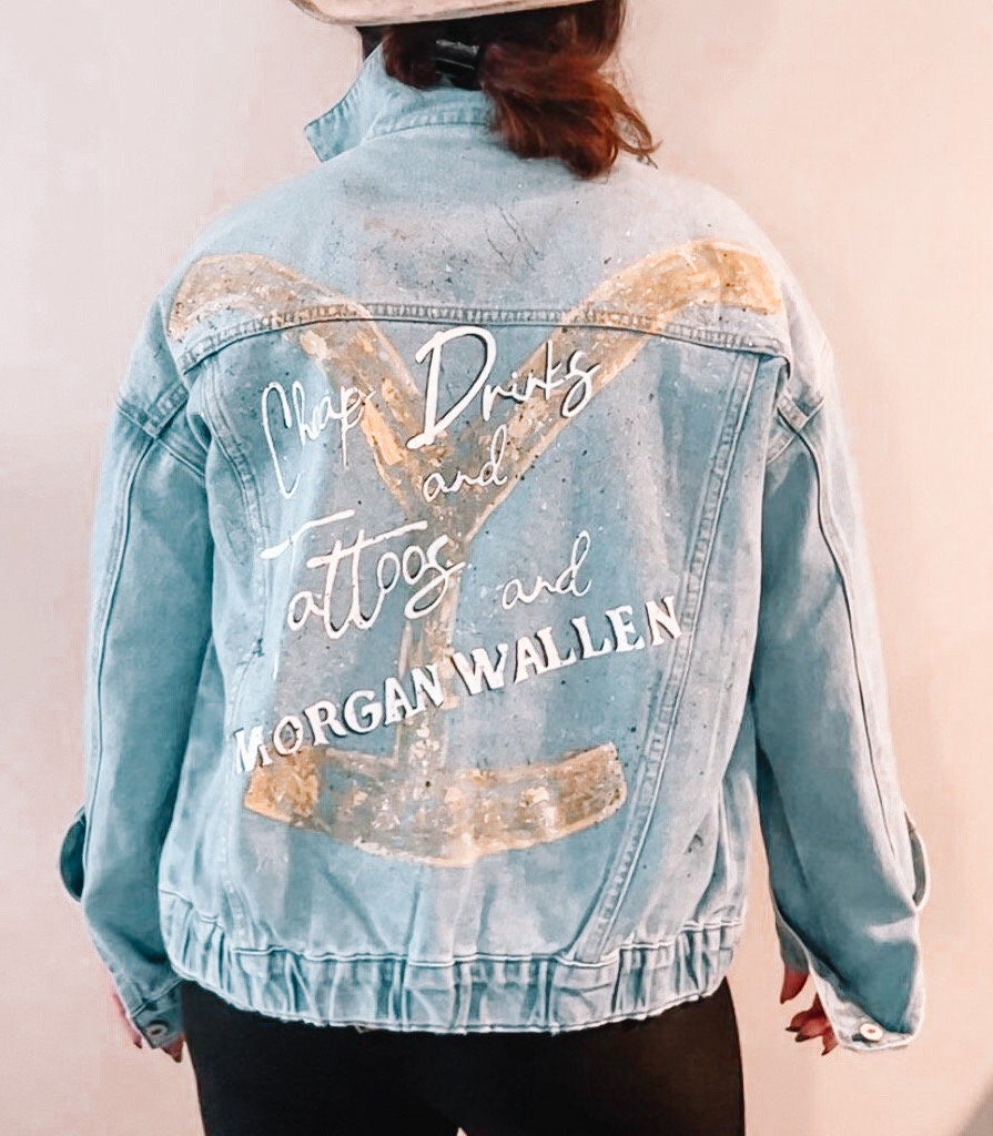 Hand Painted Sports Denim Jacket Custom Jacket With Sport - Etsy