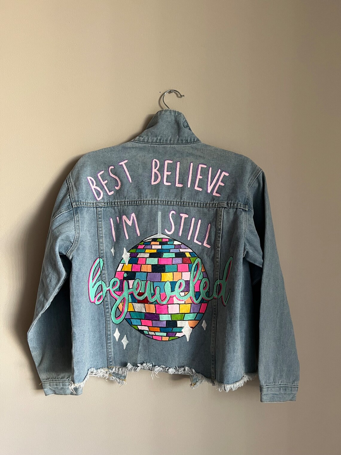 CUSTOM Bejeweled Jean Jacket,bridal Apparel, Painted Custom Jacket ...