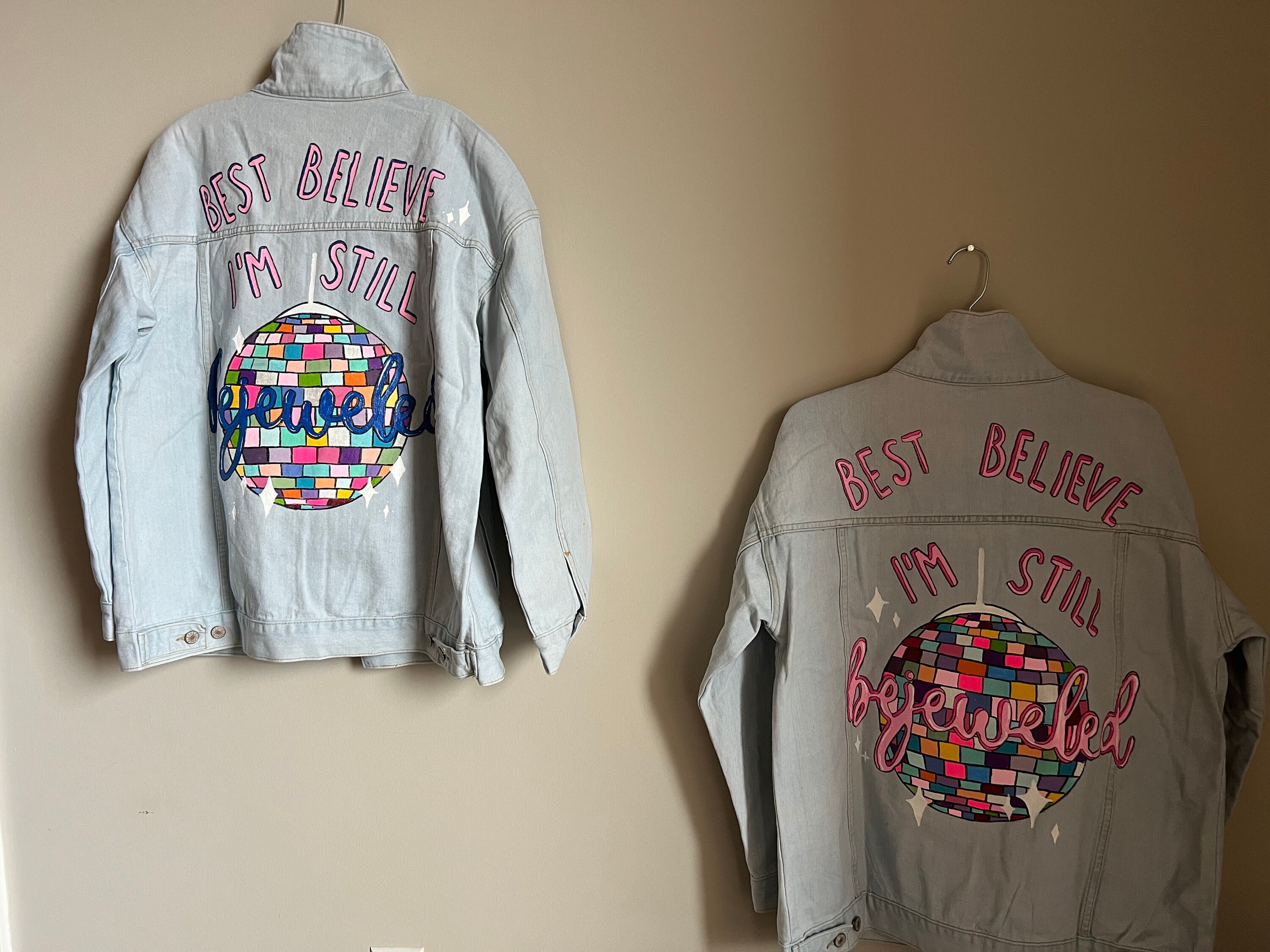 CUSTOM Bejeweled Jean Jacket,bridal Apparel, Painted Custom Jacket ...