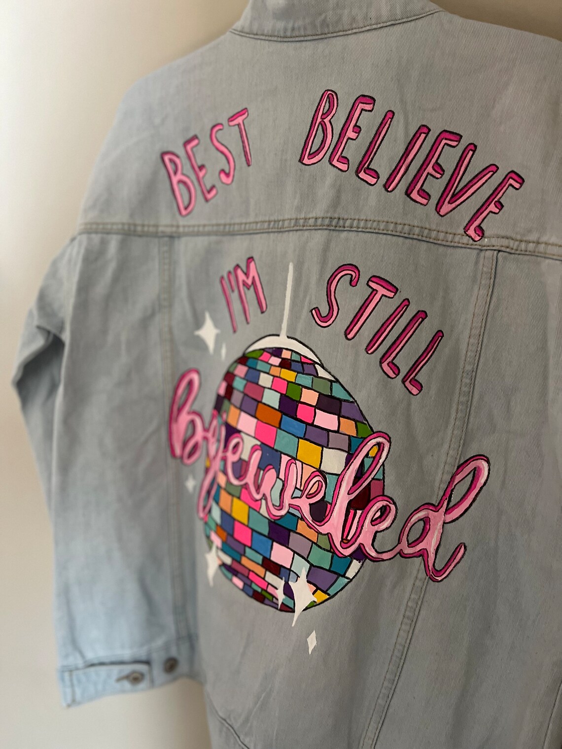 CUSTOM Bejeweled Jean Jacket,bridal Apparel, Painted Custom Jacket ...