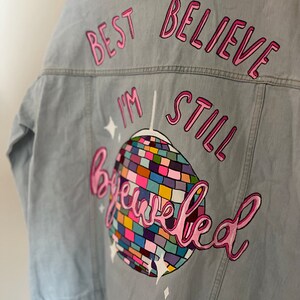 CUSTOM Bejeweled Jean Jacket,bridal Apparel, Painted Custom Jacket ...