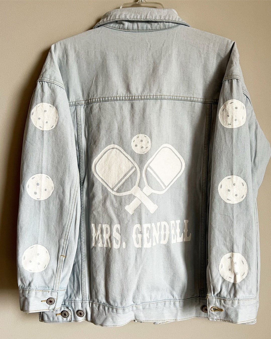 CUSTOM Pickleball Jean Jacket, Painted Jacket - Etsy