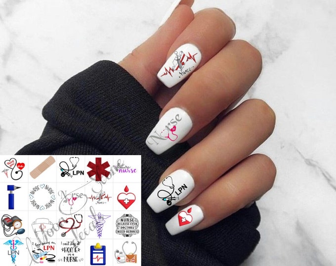 Waterslide Nail Art Nurse Set of 50 - Etsy