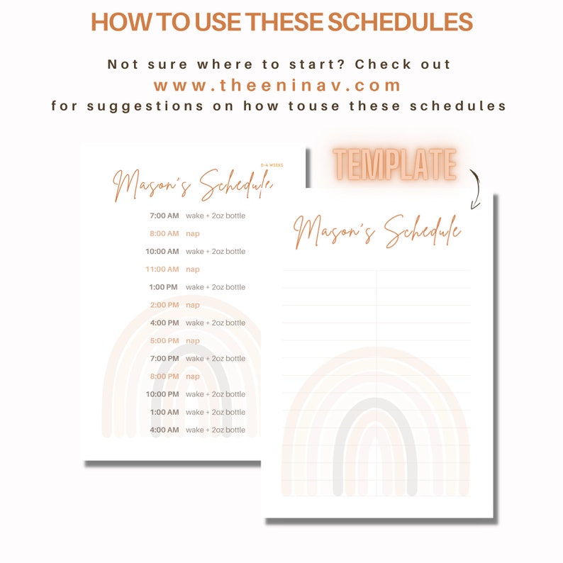 EDITABLE | Baby Schedule, Newborn Schedule, 3 Month Old Sleep Schedule ...